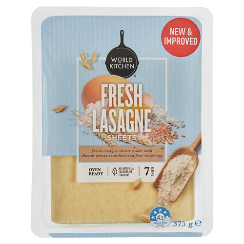 Fresh Lasagne Sheets 7 Pack 375g